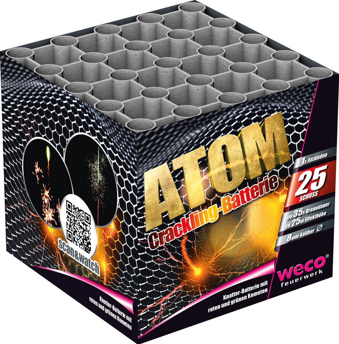 Silvester Feuerwerk Batterie Atom von Weco, 2,99